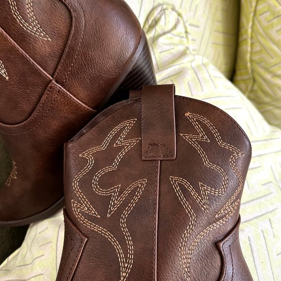 Soda | Shoes | New Brown Cowboy Cowgirl Western Ankle Boot Booties Med ...